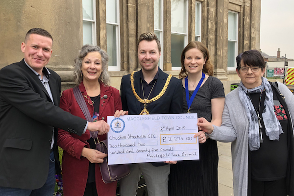 Macclesfield mayor’s charity cheque presentation - So Counties