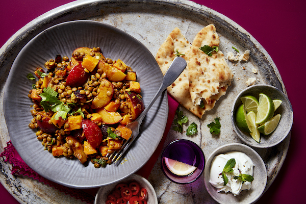 Recipe: Roasted plum, pumpkin and lentil korma - So Counties